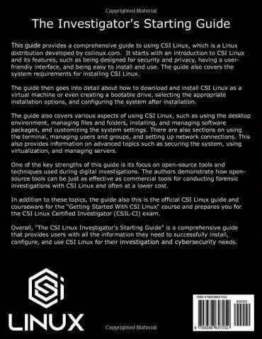 Publication – CSI Linux: Investigator’s Starting Guide – The CSI Linux Pro Shop